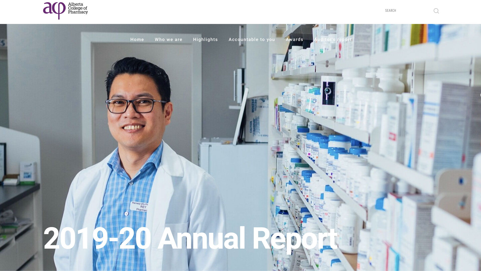 2019-20 Annual Report available now - Alberta College of Pharmacy