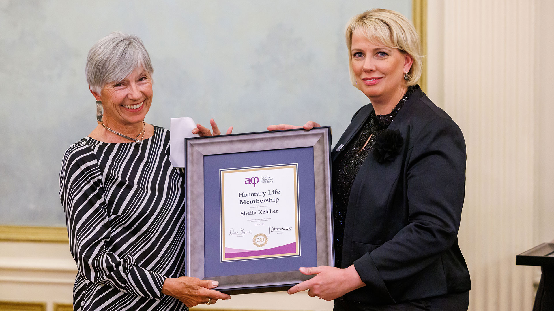 Sheila Kelcher receives Honorary Life Membership - Alberta College of ...